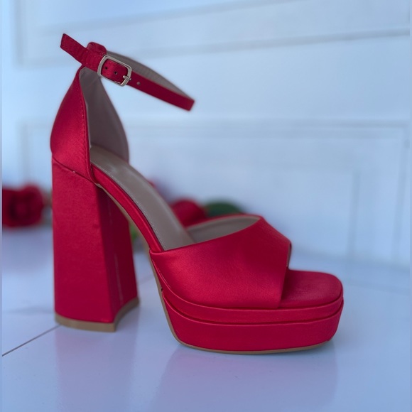 Shoes | Red Satin High Heels | Poshmark